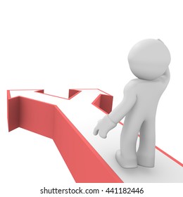 Different Ways 3d Man Two Different Stock Illustration 441182446