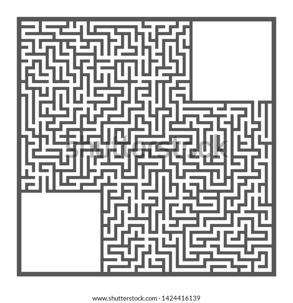Difficult Large Square Maze Game Kids Stock Illustration 1424416139 ...