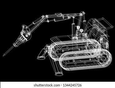 Digging Machine 3d Renderings 스톡 일러스트 1344245726 | Shutterstock