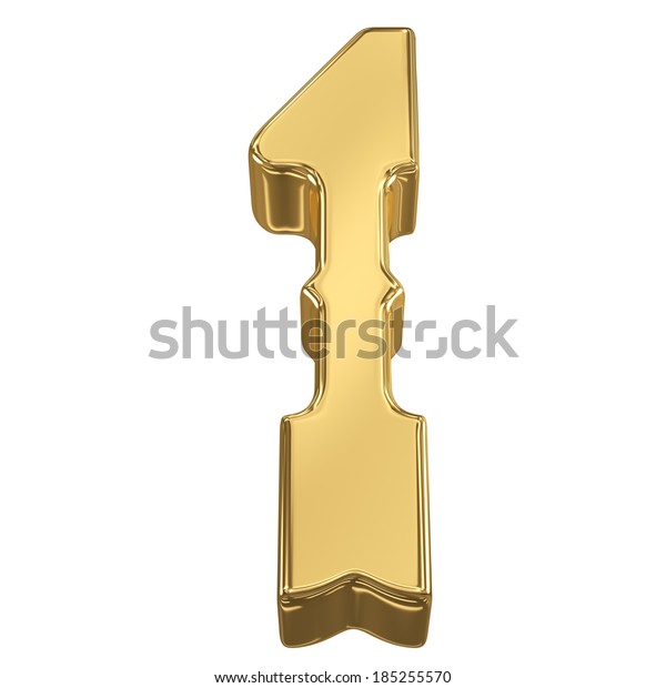 Digit Figure 1 Gold Solid Alphabet Stock Illustration 185255570 ...