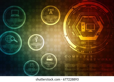 Digital Abstract Technology Background2d Illustration Stock