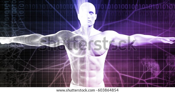 Digital Anatomy Technology Theme Concept Art Stock Illustration 603864854