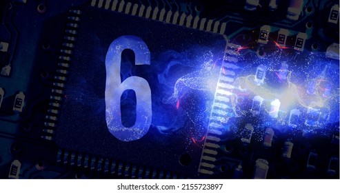 Digital Animated Countdown Against Computer Chip Stock Illustration ...