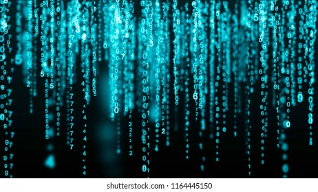 Digital Background Blue Matrix Binary Computer Stock Illustration ...