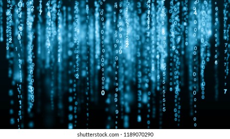 Digital Background Blue Matrix Binary Computer: ภาพประกอบสต็อก ...