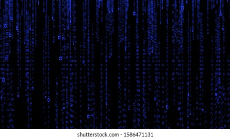 Ilustrasi Stok Digital Background Blue Matrix Binary Computer ...