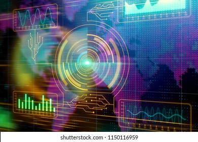 Digital Business Interface Background Future Communication Stock ...