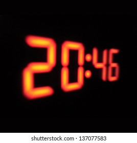 Digital Clock On Black Background Stock Illustration 137077583 ...