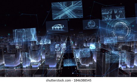 Digital Communication Network Technology Ai Big Stock Illustration ...