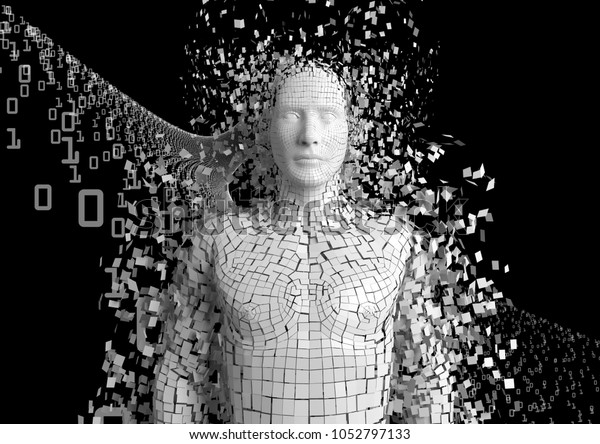 Digital Composite 3d Human Made Binary Stock Illustration 1052797133