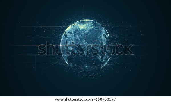 Digital Data Globe Abstract Illustration Scientific Stock Illustration ...