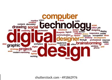 Digital Design Word Cloud Concept Stock Illustration 491862976 ...
