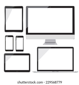 Digital Devices White Background Stock Illustration 229568779 ...
