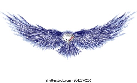 Digital Drawing Eagle Expanded Wings On Stock Illustration 2042890256 ...