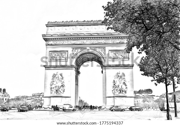 Digital Drawing Style Representing Glimpse Arc Stock Illustration ...