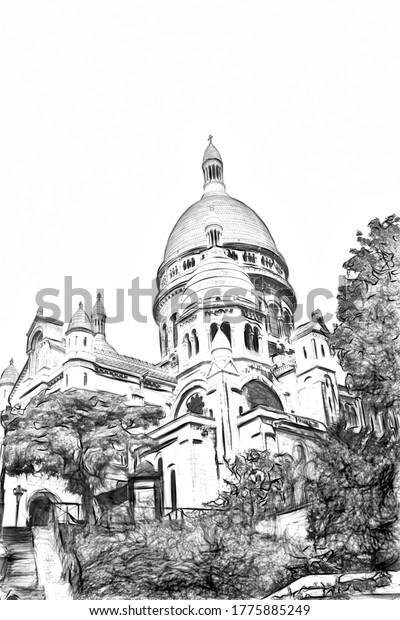 Digital Drawing Style Representing Glimpse One Stock Illustration ...