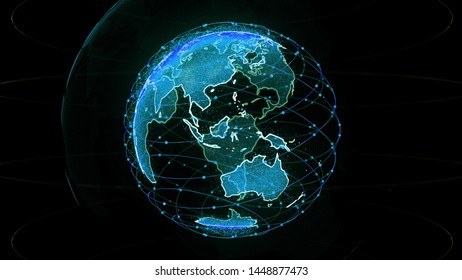 Digital Earth Data Globe Abstract 3d: ภาพประกอบสต็อก 1448877473 ...