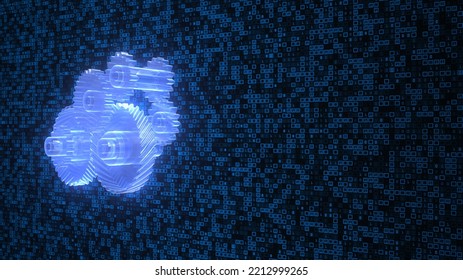 Digital Engine Development 3d Illustration Stock Illustration ...