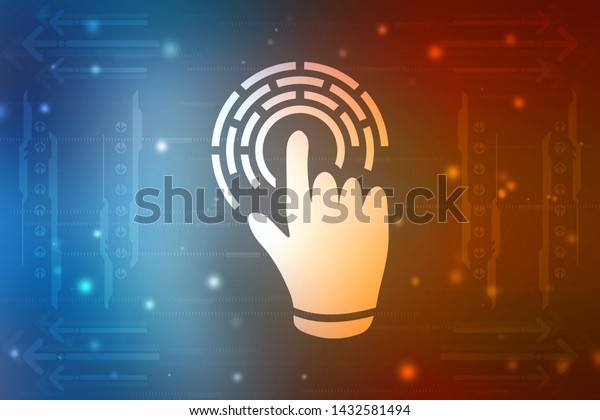 Digital Finger Technology Background 3d Rendering Stock Illustration ...