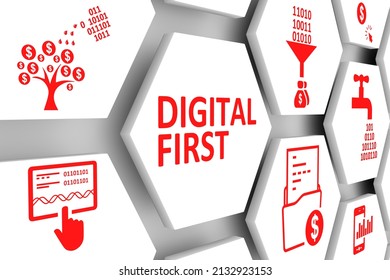 Digital First Concept Cell Background 3d Stock Illustration 2132923153 ...