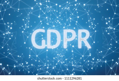 Digital Gdpr Interface On Blue Background Stock Illustration 1111296281 ...