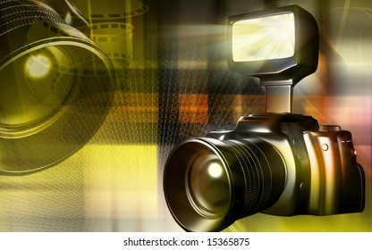 Digital Illustration Camera Flashlight Stock Illustration 15365875 ...
