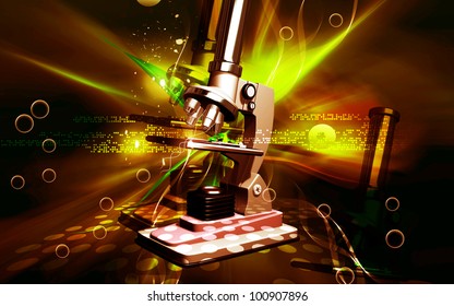 Digital Illustration Microscope Colour Background Stock Illustration ...