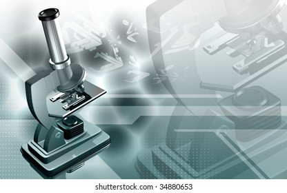 Digital Illustration Microscope Colour Background Stock Illustration ...