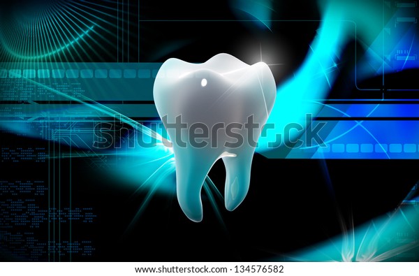 Digital Illustration Teeth Colour Background Stock Illustration ...