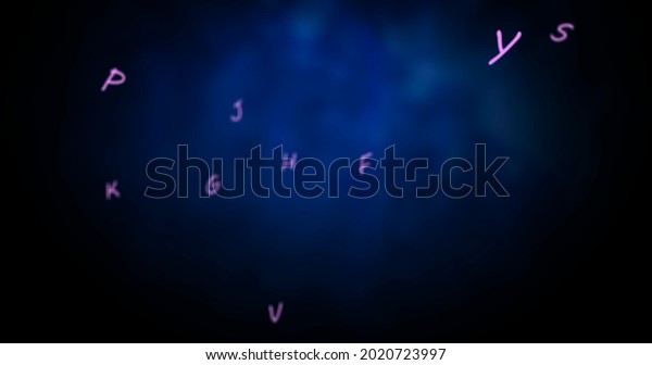 Digital Image Multiple Purple Alphabets Floating Stock Illustration ...
