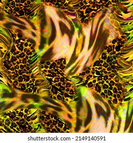 Digital Leopard Illustration Background Collage Work Stock Illustration ...