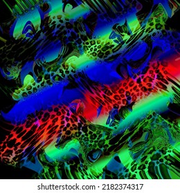 Digital Leopard Illustration Background Collage Work Stock Illustration ...