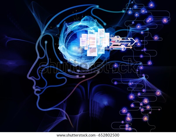 Digital Mind Series Backdrop Composed Silhouette 스톡 일러스트 652802500