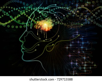 Digital Mind Series Background Composition Silhouette Stock ...