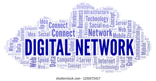 Digital Network Word Cloud Stock Illustration 1250572417 | Shutterstock