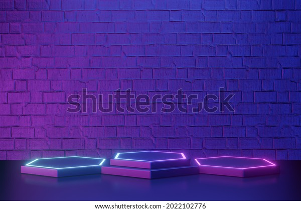 Digital Product Background Three Black Hexagon Stock Illustration ...