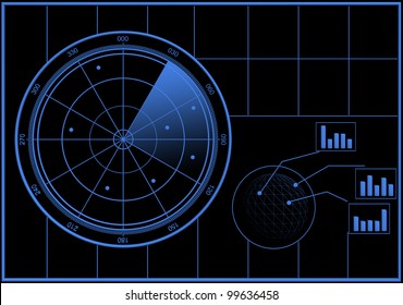 Sonar Screen On Grid 2d Vector Stock Vector (Royalty Free) 400939714