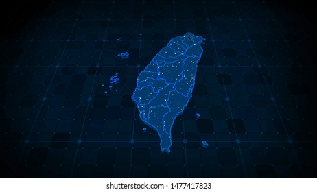 Digital Taiwan Map Data Technology Stock Illustration 1477417823 ...