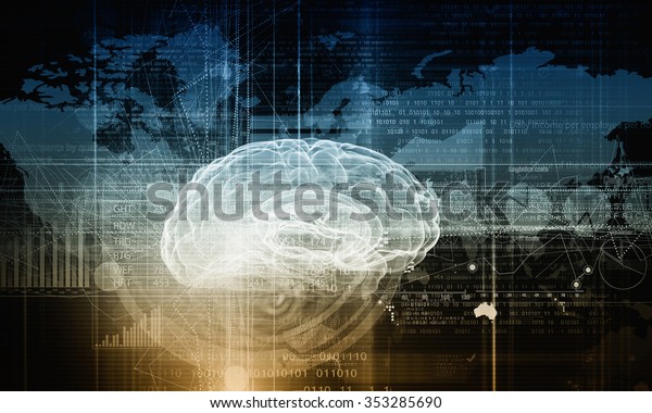 Digital Technology Background Human Brain Concept Stock Illustration ...