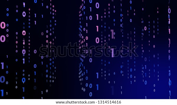 Digital Technology Binary Digits Light Path Stock Illustration ...