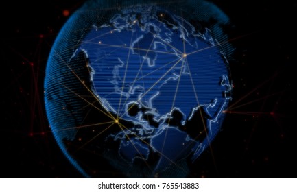 Free Stock Photo of World Map Represents Computer Network And ...