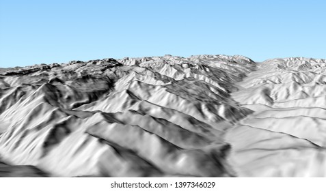 Digital Terrain Model Perspective 3d View Stock Illustration 1397346029 ...
