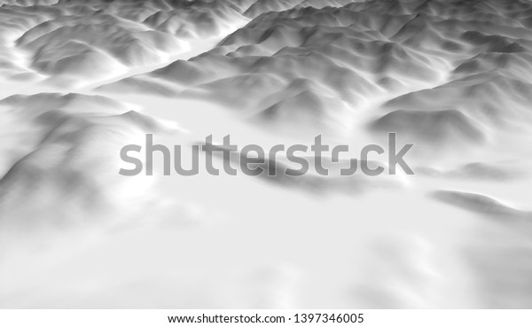 Digital Terrain Model Perspective 3d View Stock Illustration 1397346005