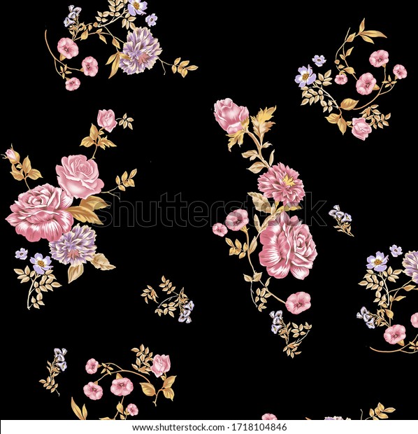 Digital Textile Design Floral Patterns Illustration Stock Illustration ...