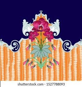 Digital Textile Design Pattern Border Stock Illustration 1527788093 ...