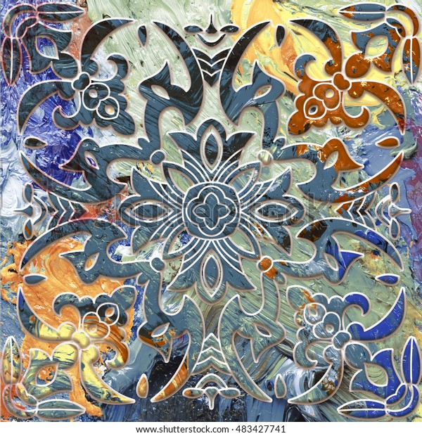 Digital Tile Design Stock Illustration 483427741 | Shutterstock