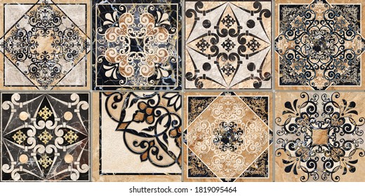 Digital Tiles Design 3d Rendering Colorful Stock Illustration ...