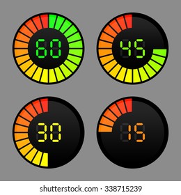 Digital Timer Icons Set Stock Illustration 338715239 | Shutterstock