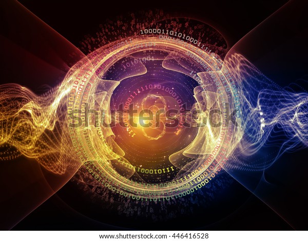 Digital Vortex Series Design Composed Circular Stock Illustration ...