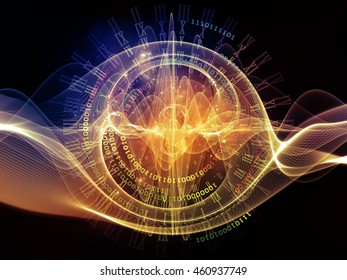 Digital Vortex Series Interplay Circular Wave Stock Illustration ...